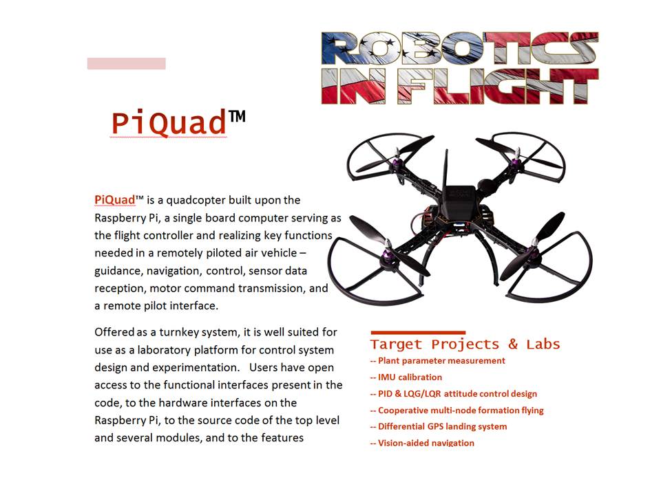 PiQuadTM Brochure - Robotics-in-Flight LLC